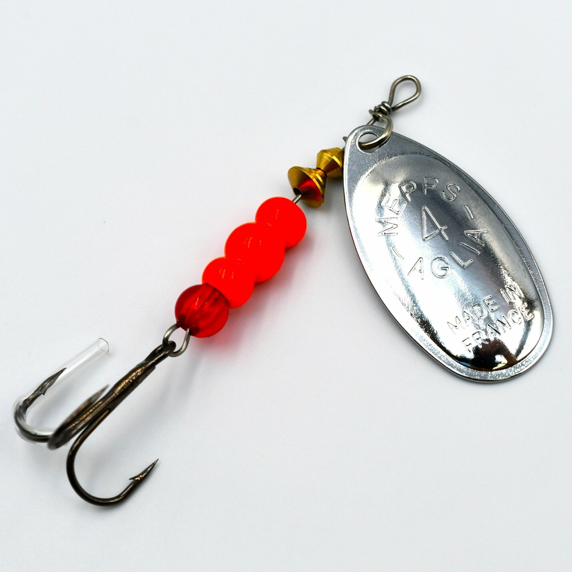 Набор из 5 блесен вертушек Mepps Aglia 4 серебро для рыбалки на хищника