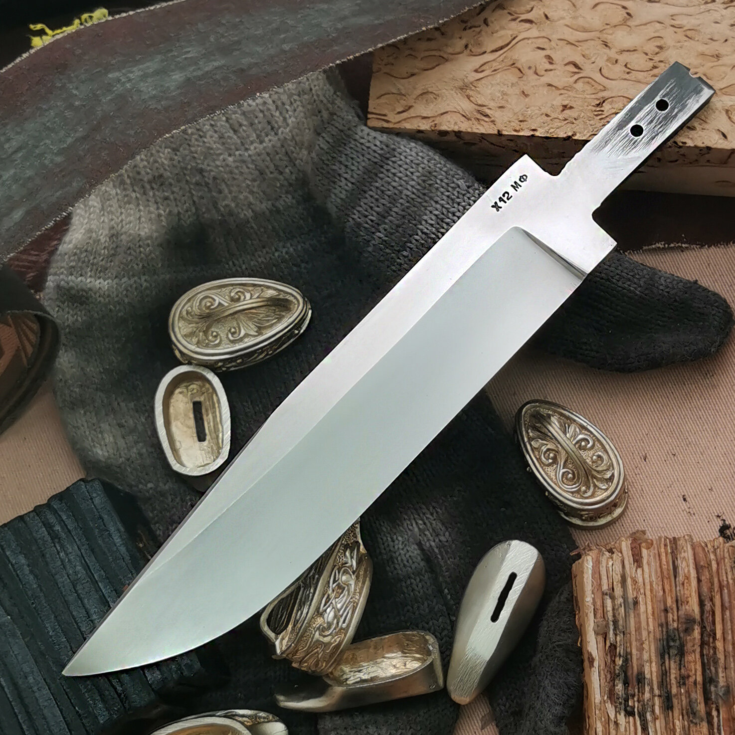 Клинок для ножа Луч из кованой стали Х12МФ