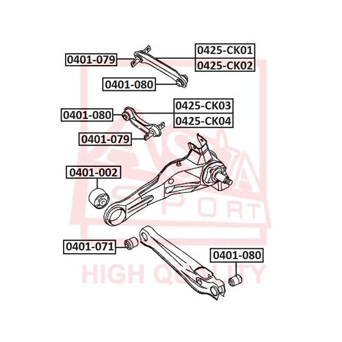 Рычаг подвески задний для автомобиля Mitsubishi, ASVA 0425-CK03 (1 шт.)
