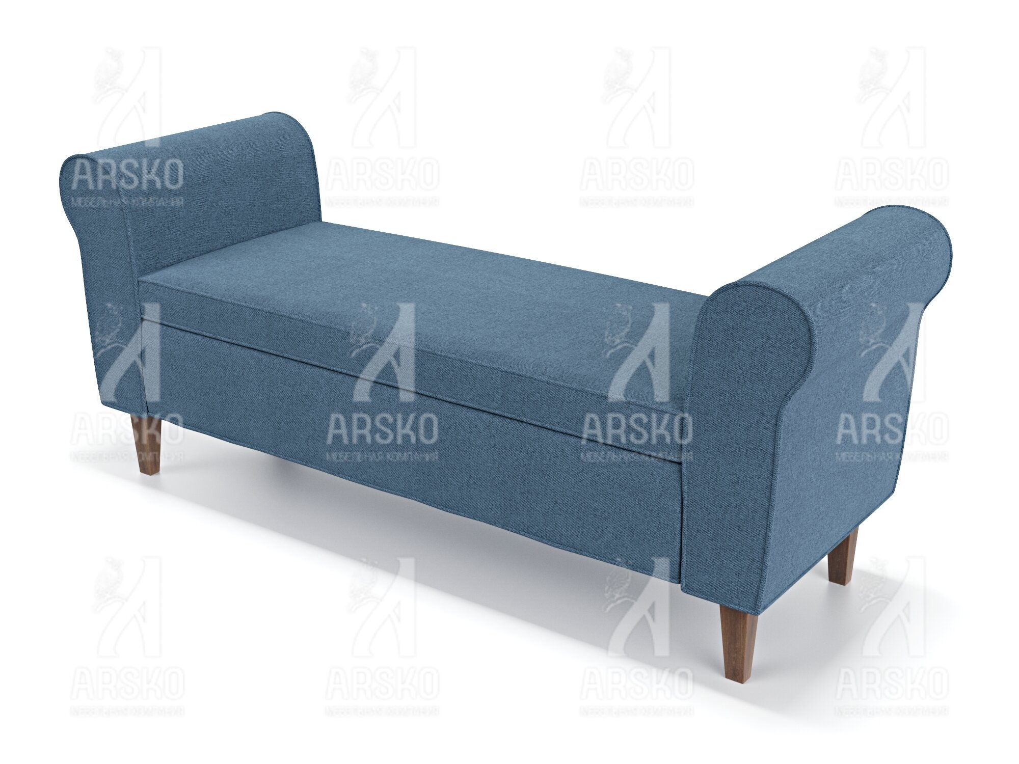 Банкетка Arsko Сплит 4 Blue, синий, рогожка, пуф, в прихожую, в коридор, в спальню, для ног, дизайнерская, лофт