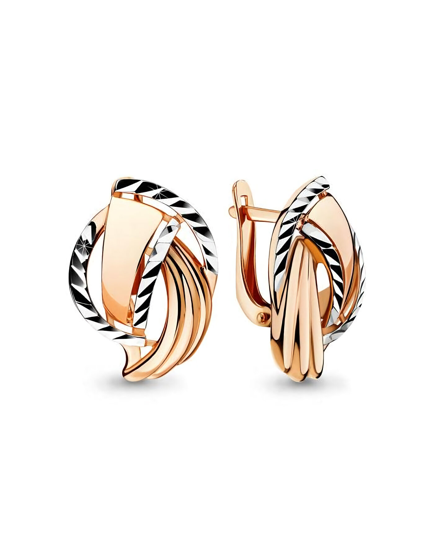 Серьги, серебро, 925 проба, золочение