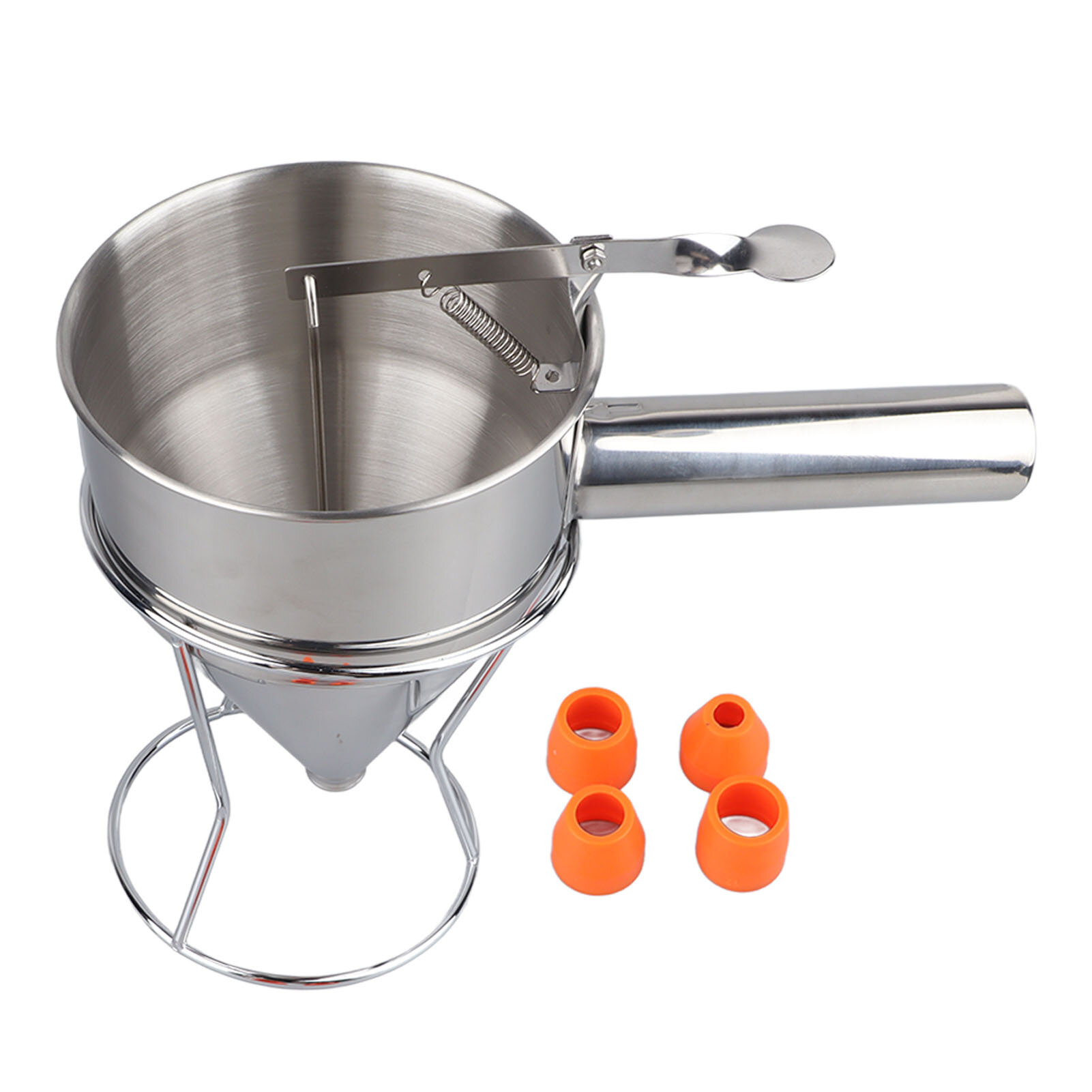 Диспенсер для теста из нержавеющей стали, диспенсер для блинов с силиконовой горловиной 18 мм, 4 шт, для блинов, кексов