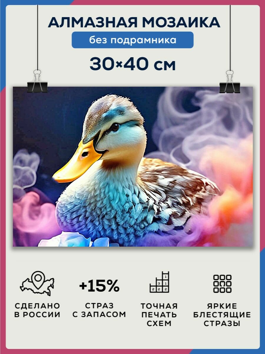 Алмазная мозаика 30x40 Уточка без подрамника
