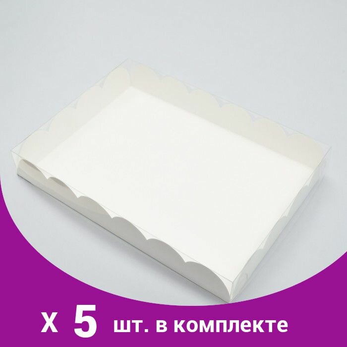 Коробочка для печенья белая, 25 х 18 х 4 см (5 шт)