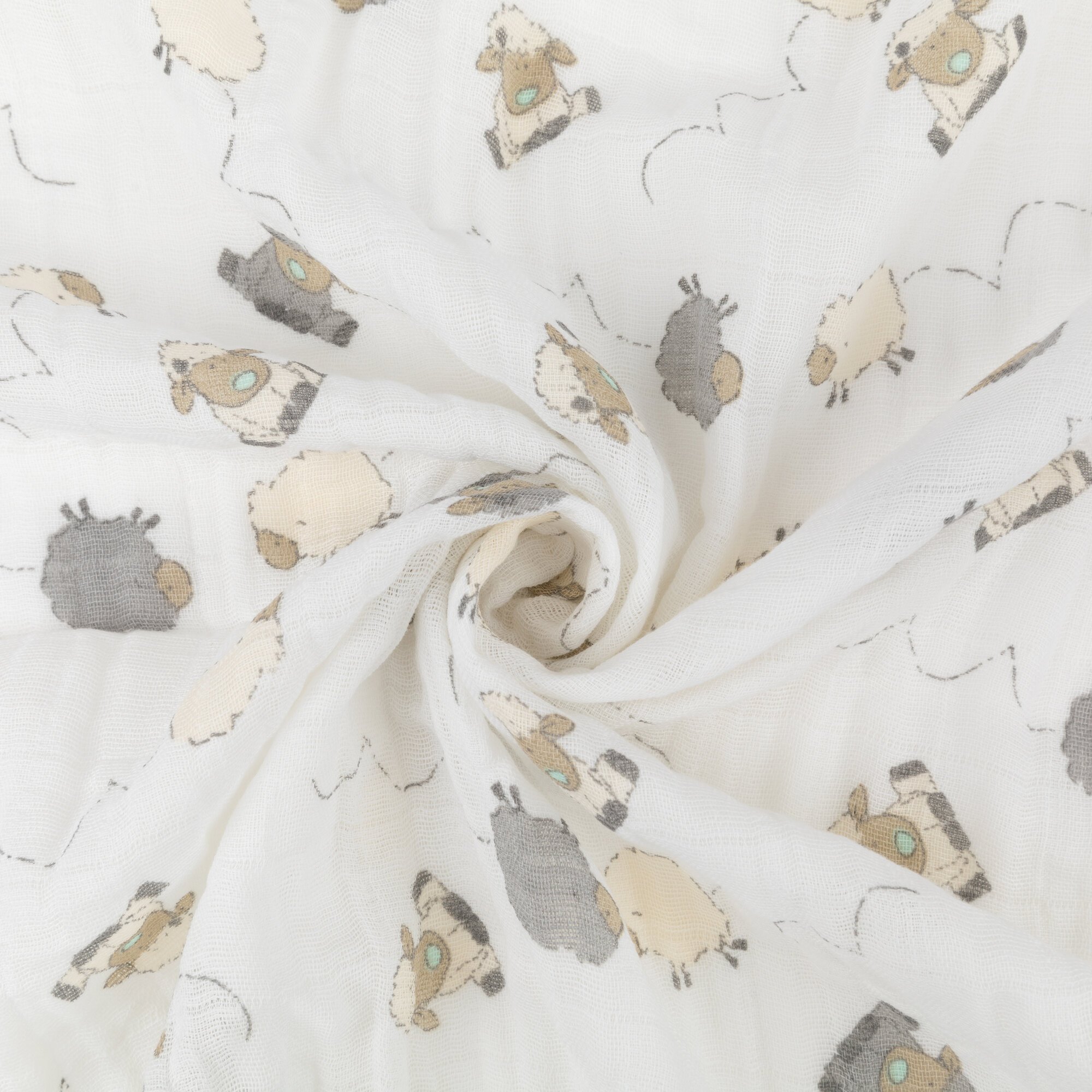 Ткань муслиновая отрез 100x125 см 100% хлопок "PEPPY" EMBRACE, Shannon Fabrics, lambie steel