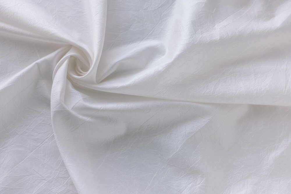 Ткань жатый шёлк белый (сливочно-жемчужный), ширина 1.4 м