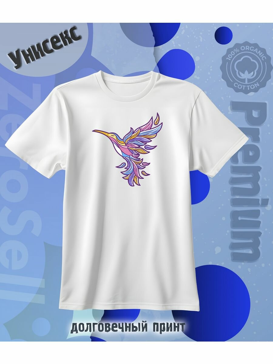 Футболка колибри в цвете