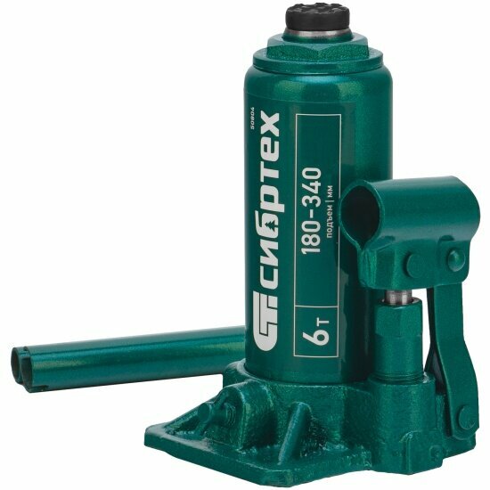 Сибртех Домкрат гидравлический бутылочный, 6 т, 180-340 мм, , 50804