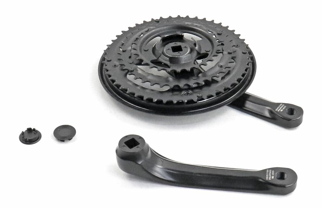 Шатуны 3зв. 48-38-28зуб/шатуны 170мм под квадрат "Shimano TOURNEY" TY301, 6-8 скор, с защитой