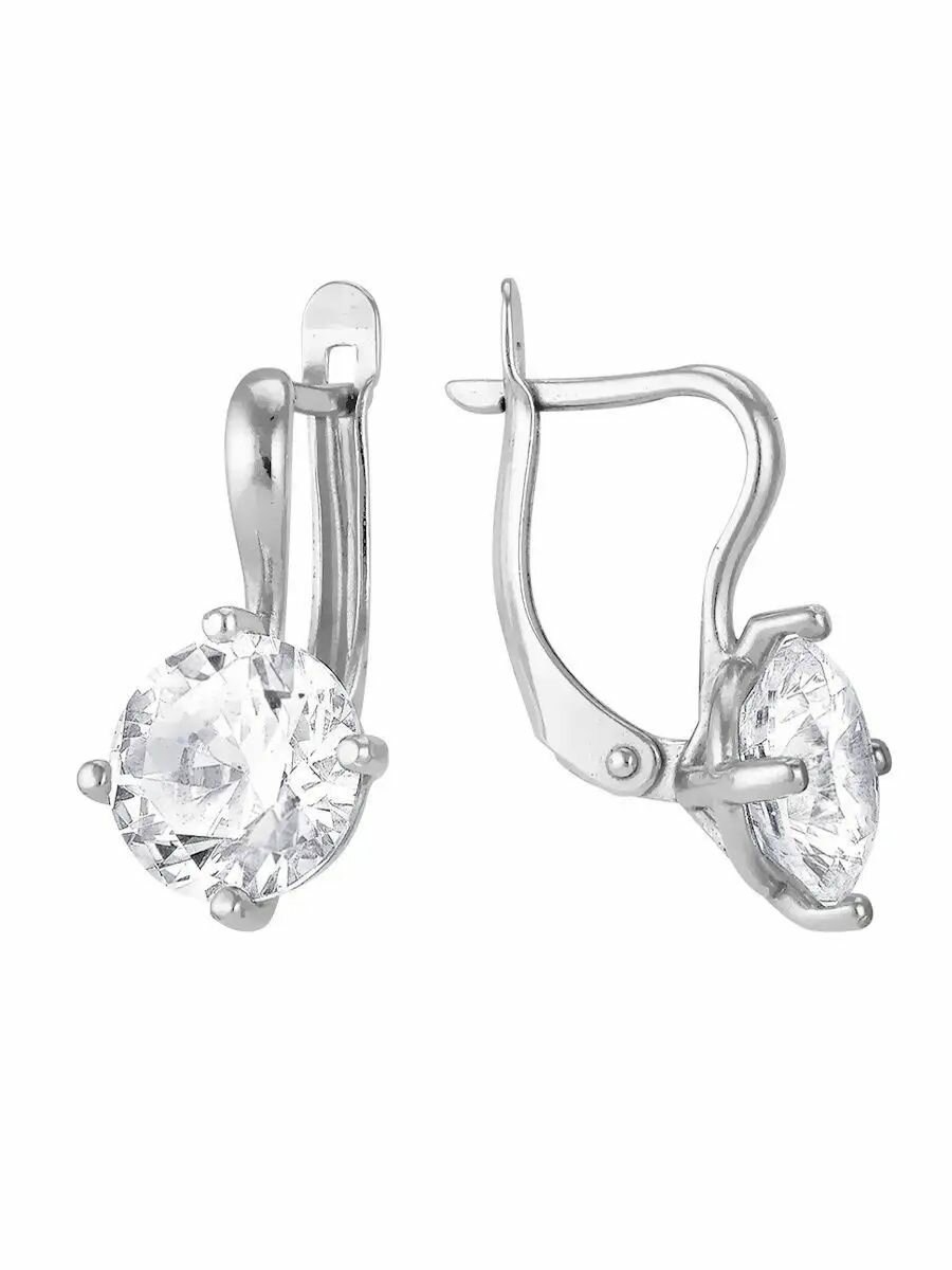 Серьги, серебро, 925 проба, фианит