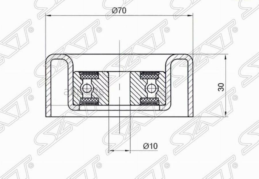 SAT ST-1341A051 Ролик приводного ремня обводной CITROEN C4/MMC ASX/LANCER/OUTLANDER (02.2012-) 1,8/2,0