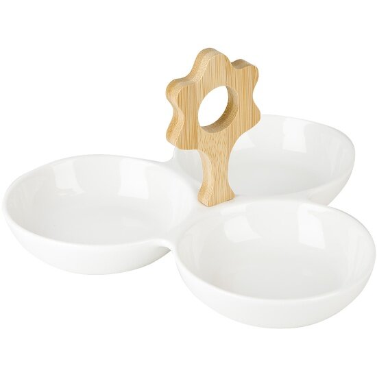 Менажница Nouvelle "Naturel" 3 секции с ручкой, 26х24 см (0380039)