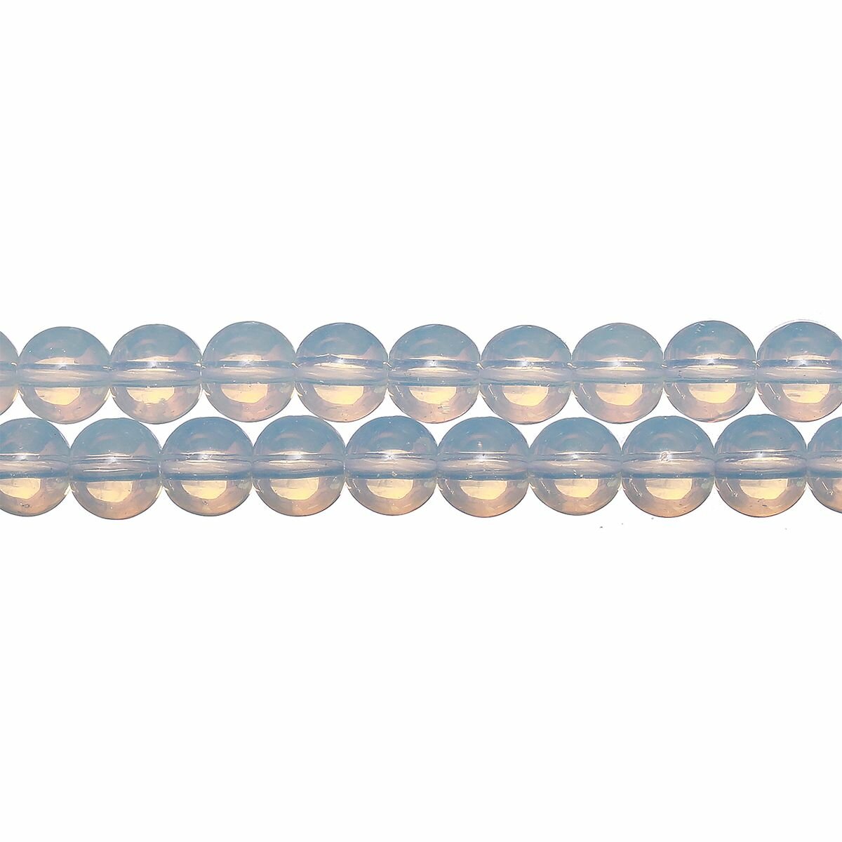 Бусины каменные, лунный камень (имитация), 7-8мм, 45 шт, низка