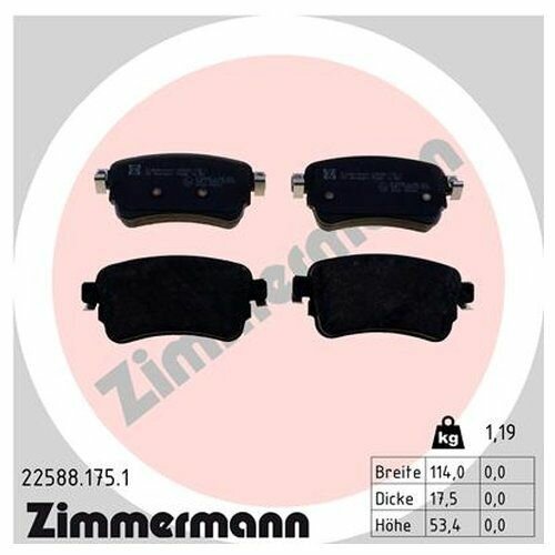 Комплект задних тормозных колодок Zimmermann 225881751