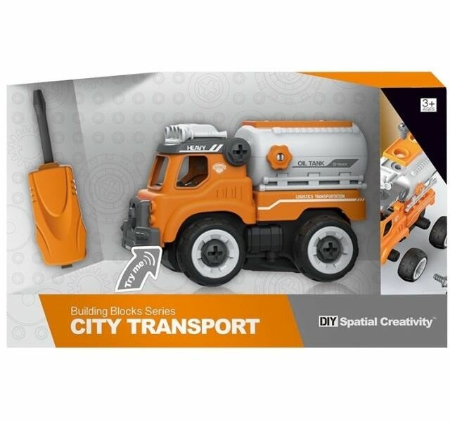 DIY Spatial Creativity Конструктор Грузовой автомобиль Oil Tank звук LM8063-YZ-1