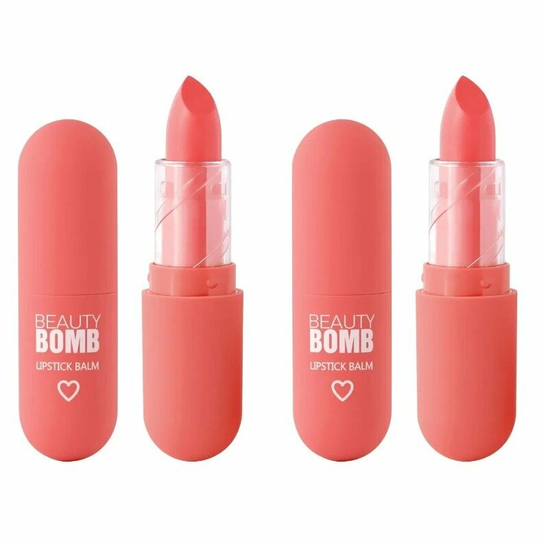 Помада-бальзам для губ Beauty Bomb Color Lip Balm тон 04, персиковый, 4 г, 2 шт