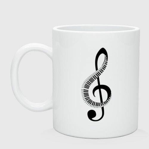 Скрипичный ключ и клавиши Кружка