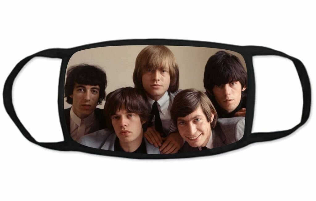 Маска защитная тканевая на лицо The Rolling Stones, Роллинг Стоунз №4, Детская - 18 на 10 см
