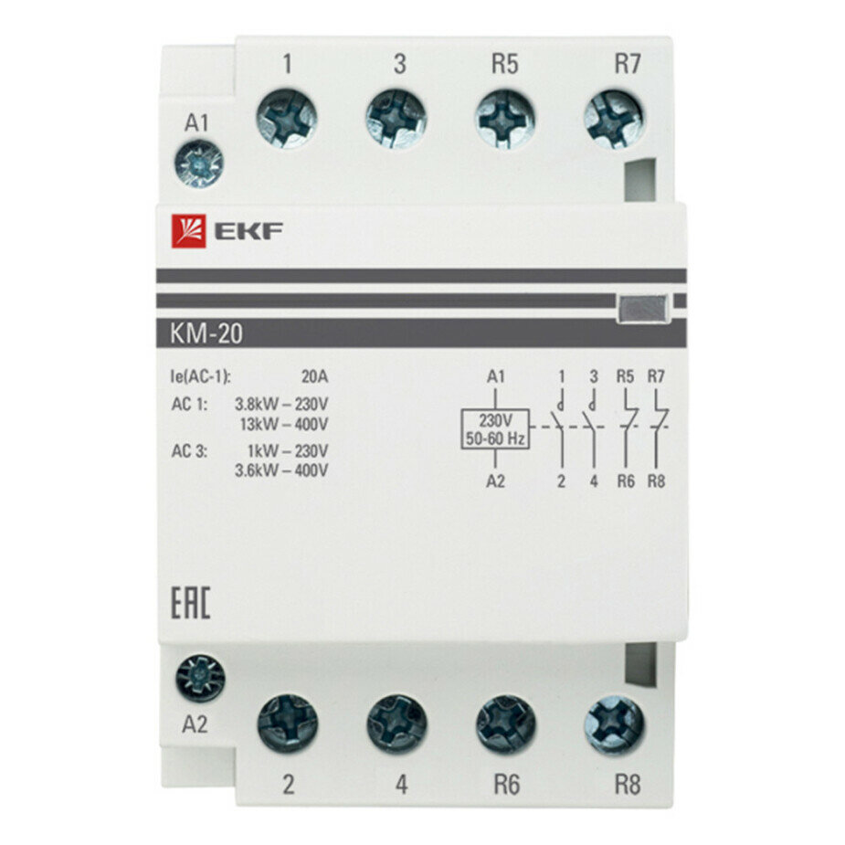 Контактор модульный 230-240 В 32 А тип AC но+НЗ