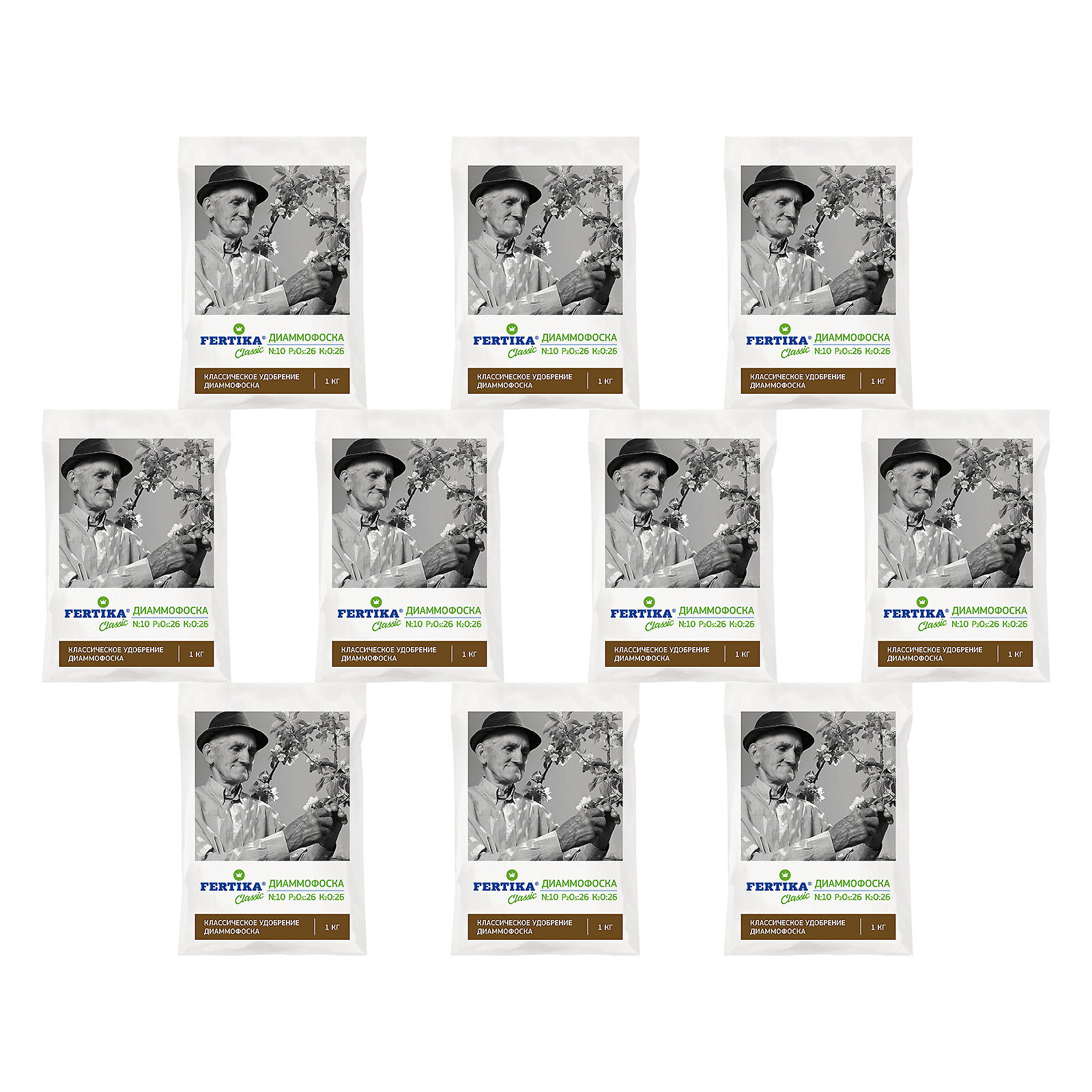 Удобрение сухое минеральное гранулированное Диаммофоска Fertika 1 кг (10 шт.)