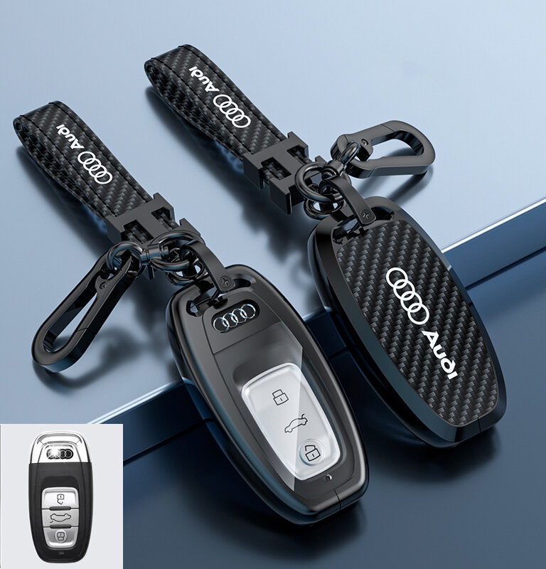 Металлический чехол для ключа Audi D (карбон)