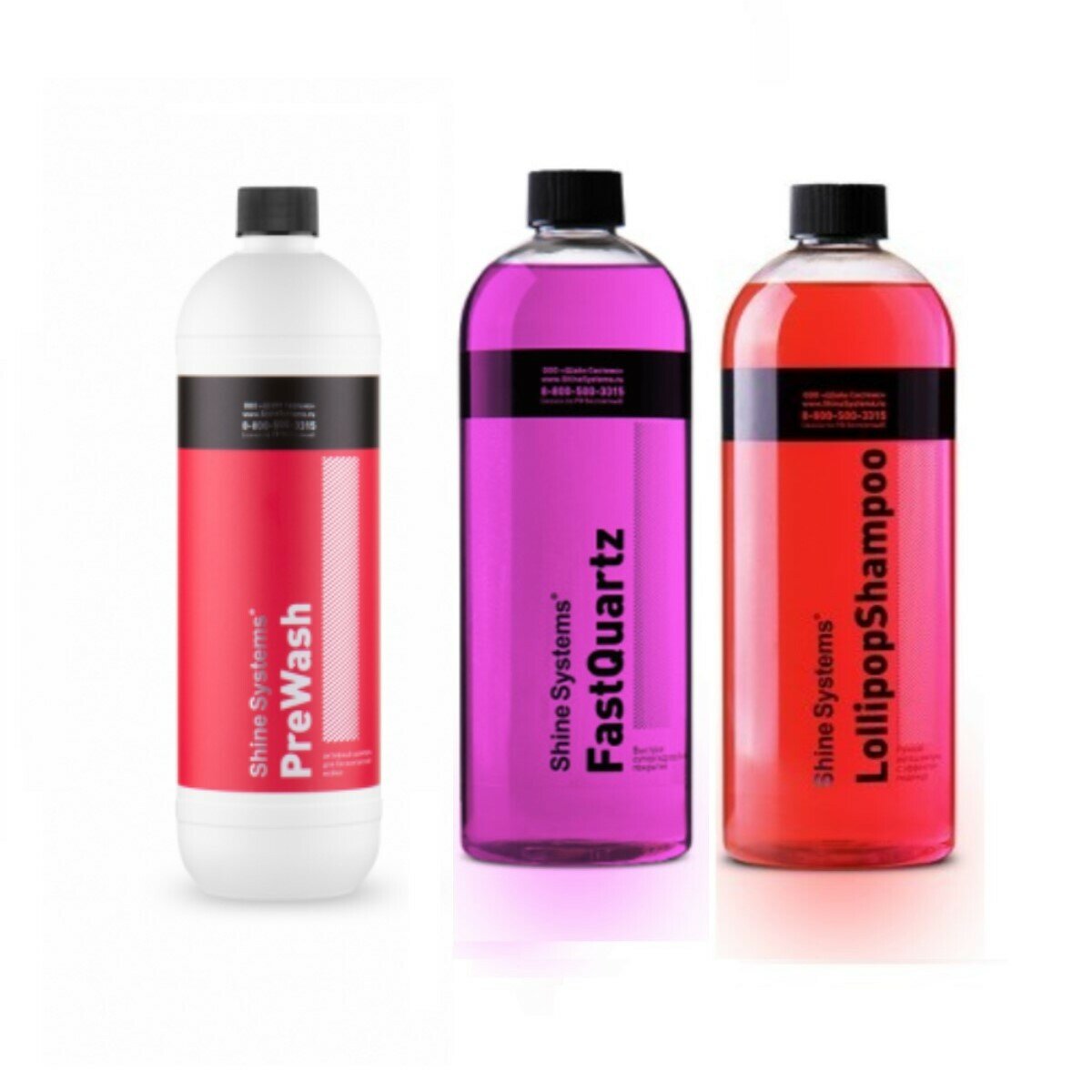 Набор для трехфазной мойки LollipopShampoo+FastQuartz + PreWash900мл