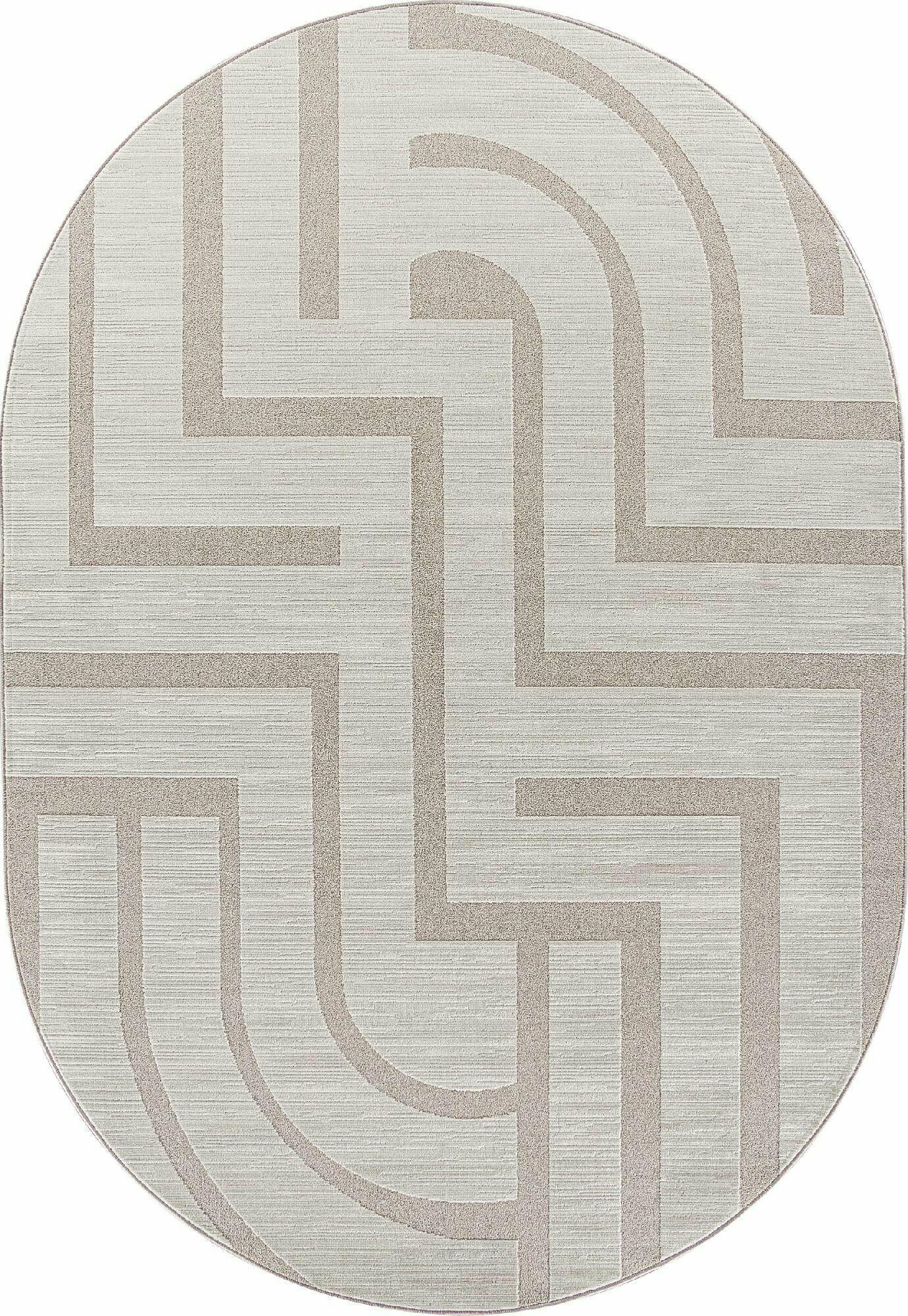 Ковер Овальный на пол в гостиную в спальню 200х400 см однотонный ворс 8 мм 391812 ковренок