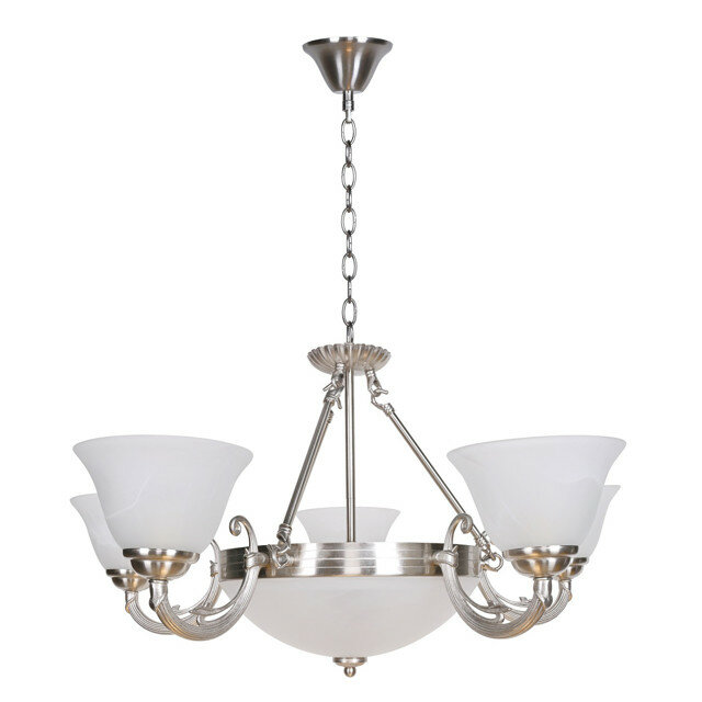 Люстра подвесная балтийский стиль Венеция 5xЕ14 40Вт +2xЕ27 60Вт металл хром