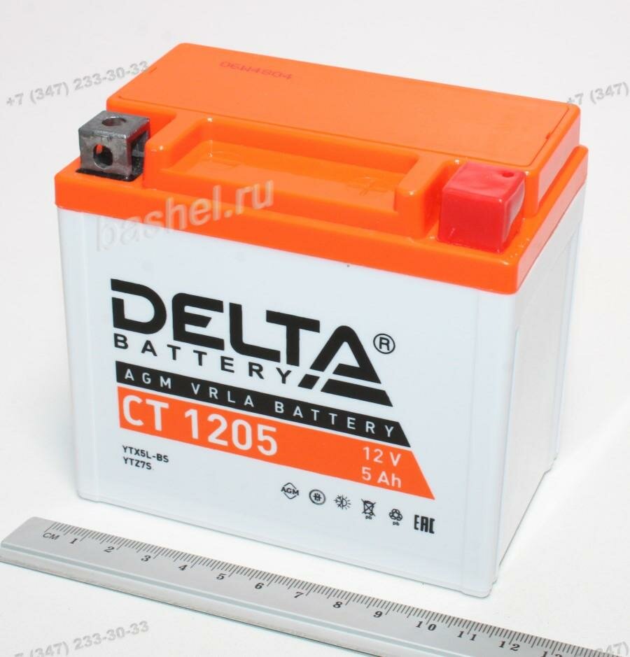 Аккумулятор стартерный 12В 5А·ч (Delta CT 1205) AGM