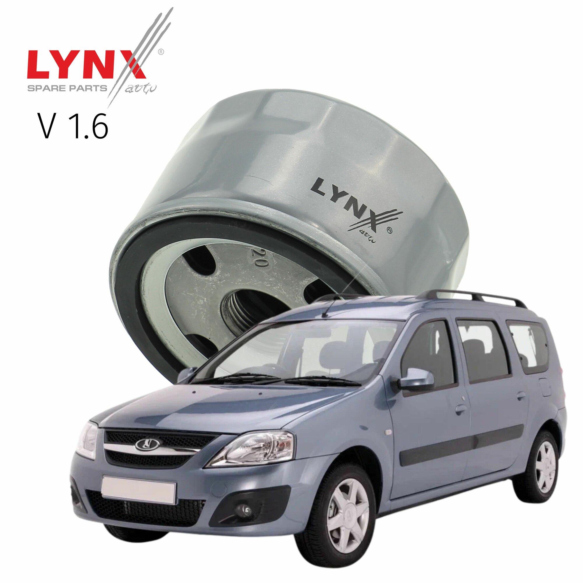 Фильтр масляный LADA Largus (1) / Лада Ларгус 2012-2014 2015 2016 2017 2018 2019 2020 2021 2022 V1.6 K4M, K7M / 1шт LYNXauto