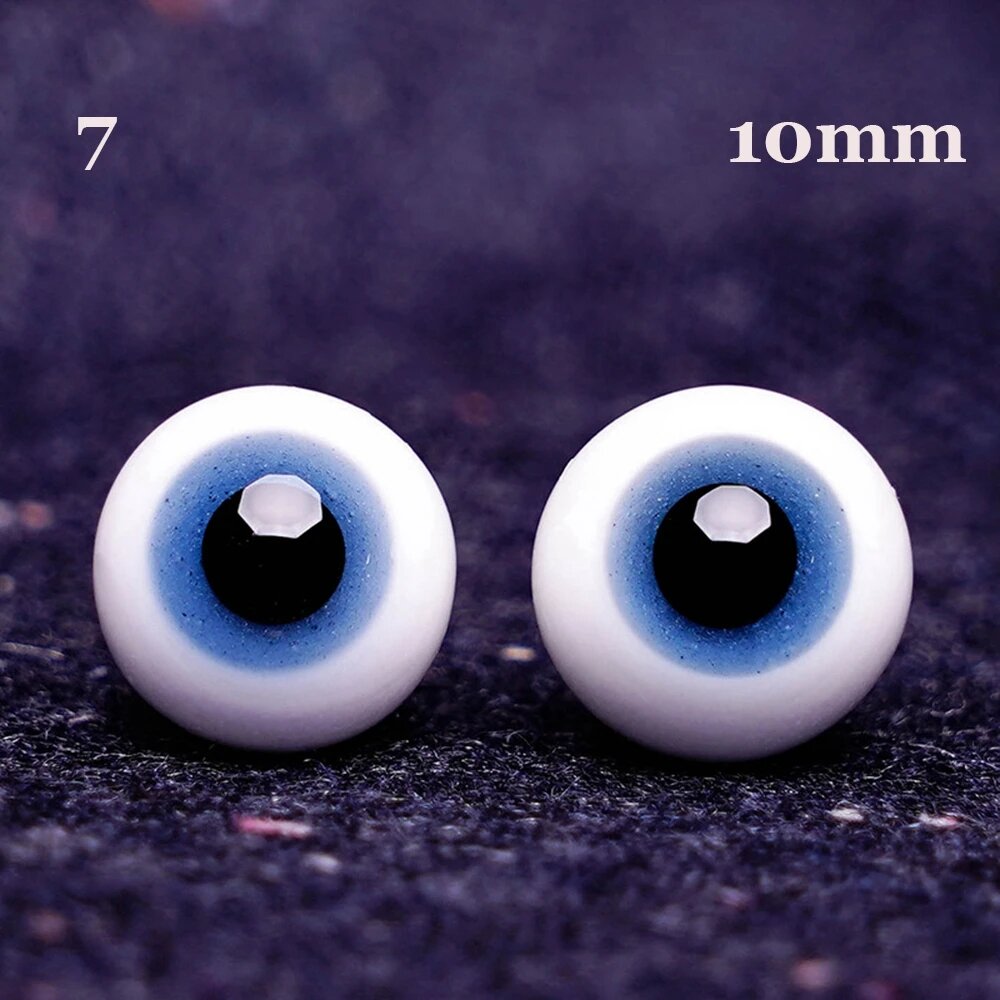 Стеклянные глаза для кукол, 10mm, фиолетовый, Style 7