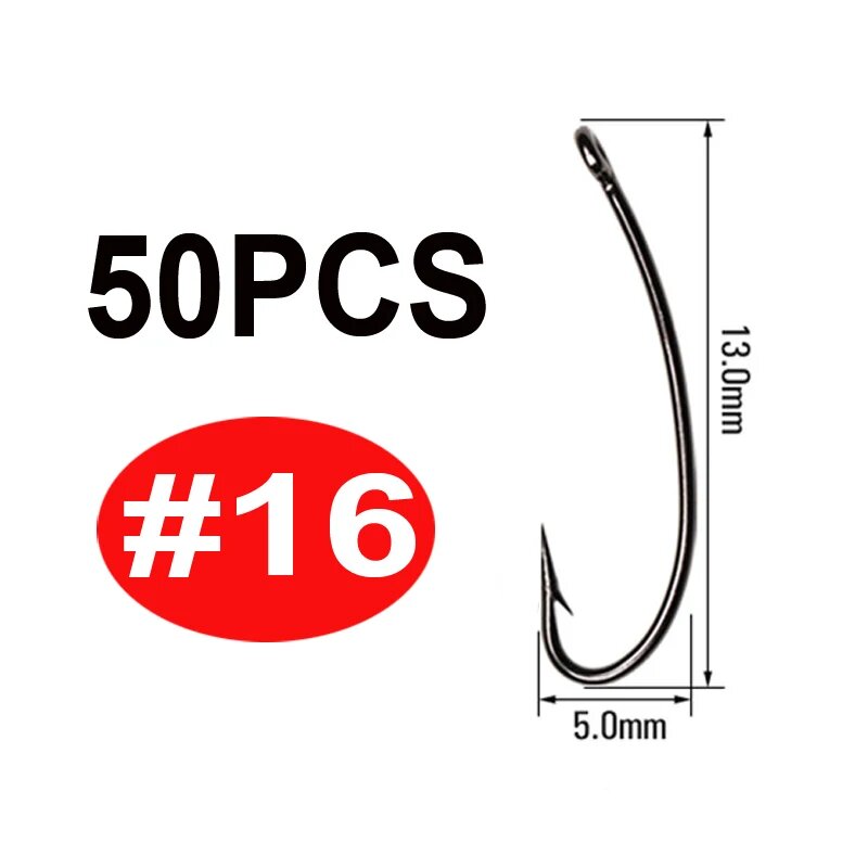 Wifreo крючки для сухого нахлыста 50 шт. Белый, 50pcs size 16