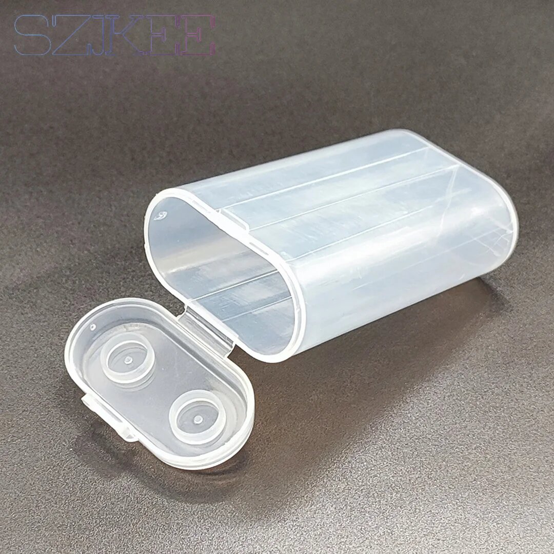 18650 Ящик для хранения батарей 18650 Жесткий чехол-держатель Перезаряжаемая батарея Power Bank Пластиковый корпус Прозрачный