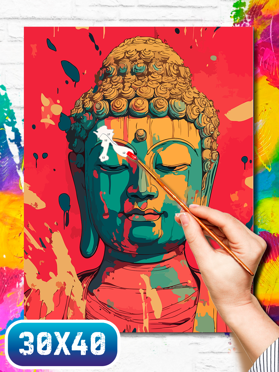 Картина по номерам на холсте религия Буддизм (Индуизм, Будда, Брахма, Шива, Вишну) - 15314 30x40 В