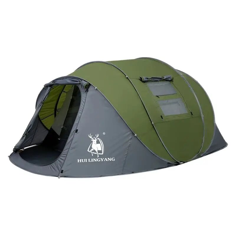 HUI LING YANG-Pop Up Throw Tent, автоматическая, водонепроницаемая, солнцезащитная, большое пространство, семейное снаряжение для кемпинга на открытом воздухе, 1 зал, 1 комната