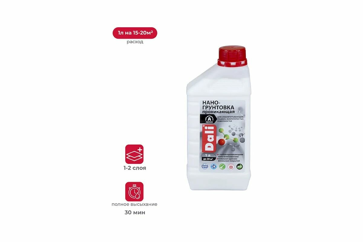 Акриловая глубокопроникающая нано-грунтовка DALI 1л 6 15696