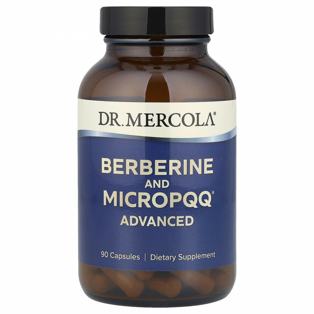Dr. Mercola, Berberine and MicroPPQ, улучшенная формула, 90 капсул