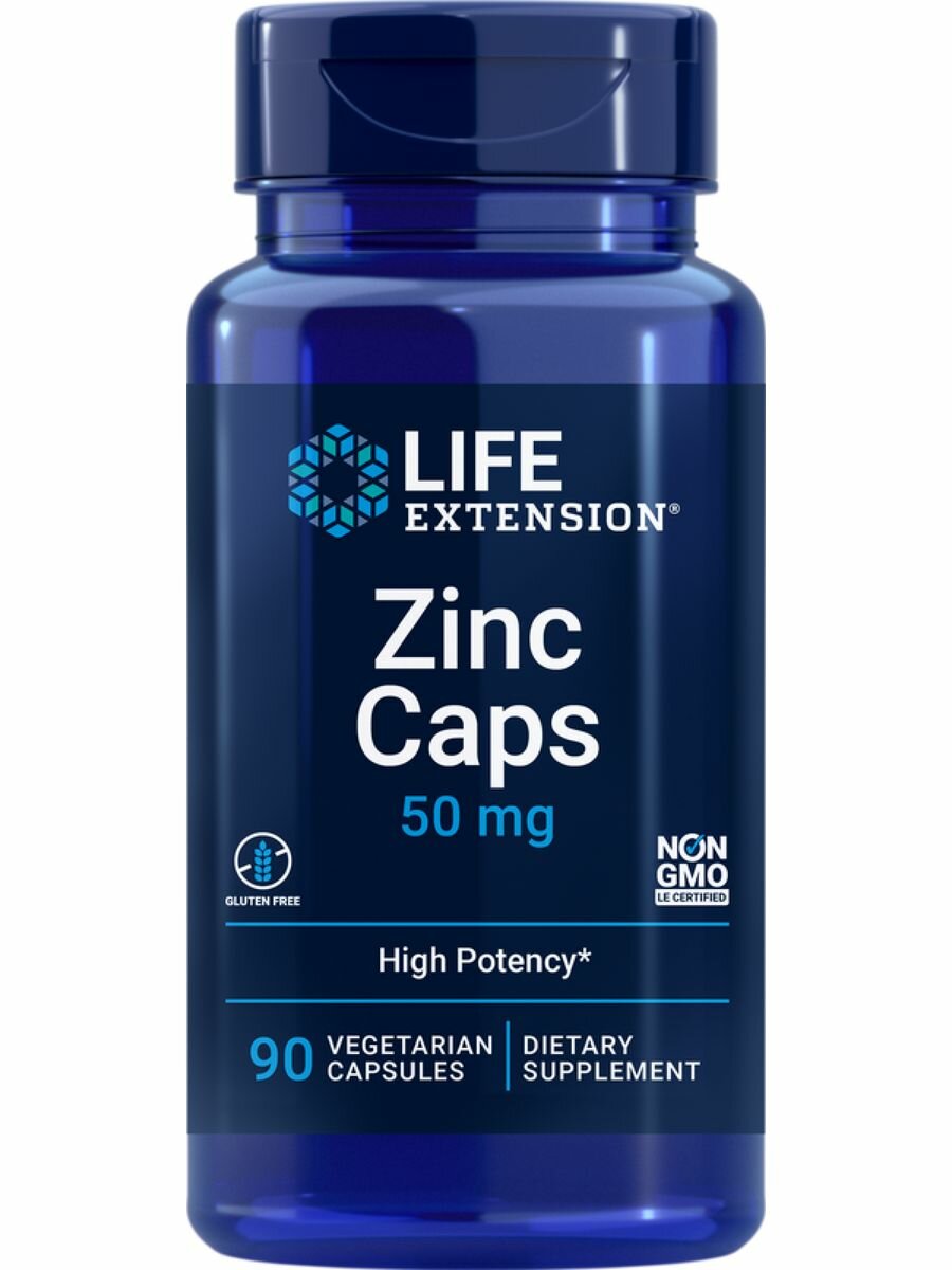 Life Extension Zinc High Potency (Цинк высокая эффективность) 50 мг 90 капсул