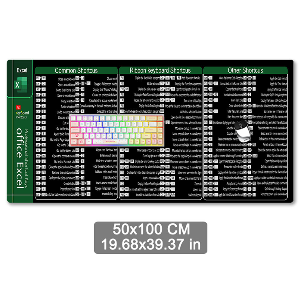 Linux Shortcuts Игровой коврик для мыши XXL Большой коврик для офисного стола 1000x500x3мм, фиолетовый