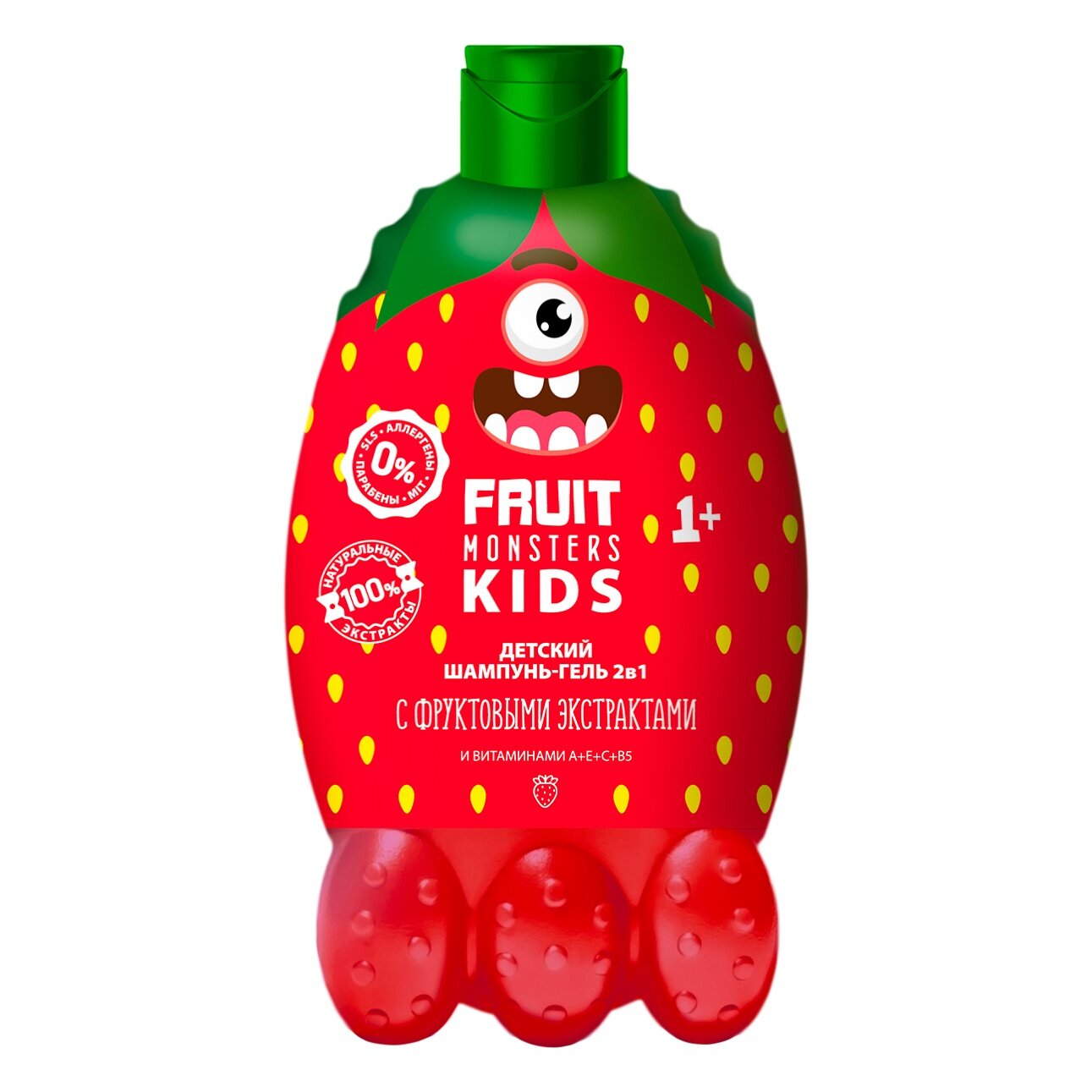 Шампунь детский Фрутомонстры 2 в 1 "Лесные ягоды", с витаминами A, E, C и B5, 400 мл (250977)
