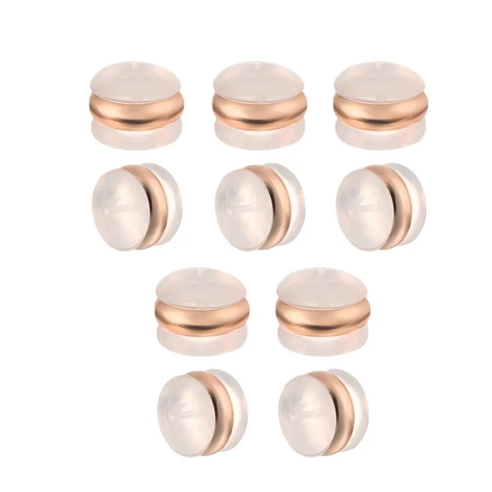 Силиконовые заглушки для сережек, rose gold, 10 шт.