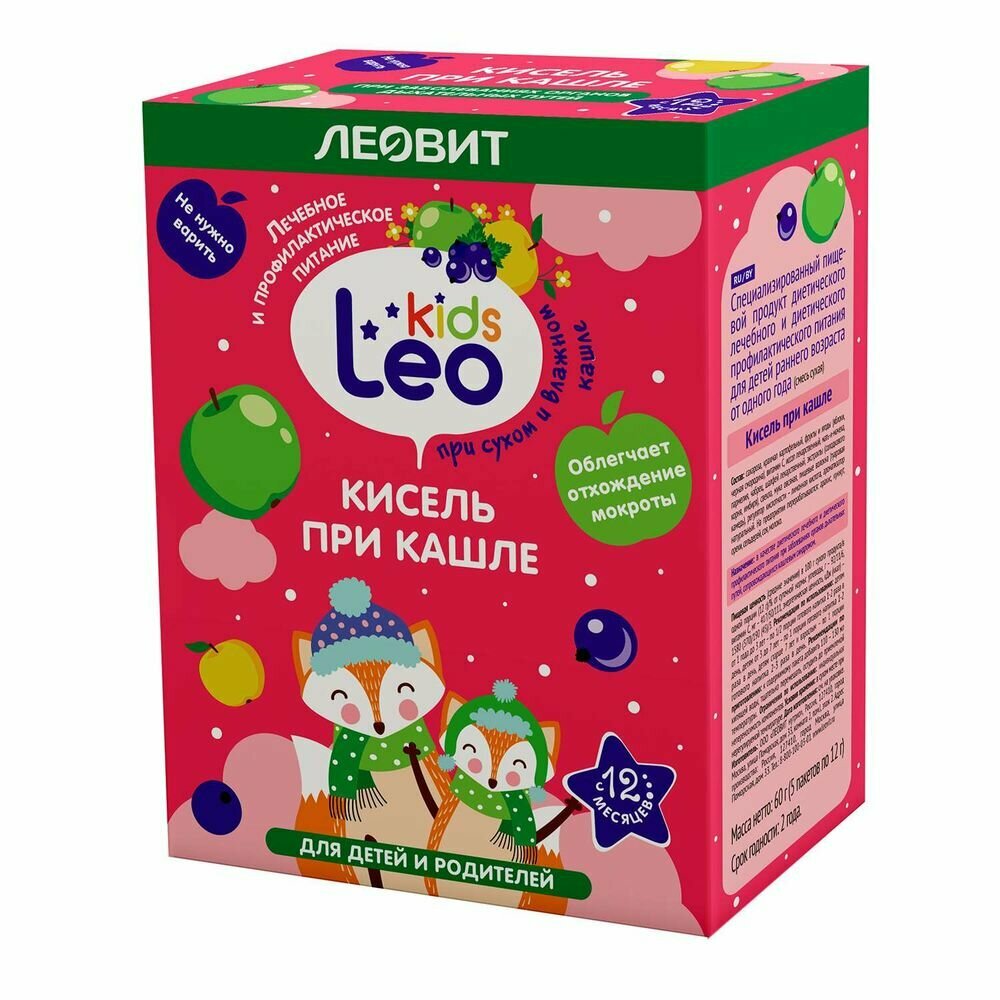 Леовит Leo Kids Кисель для детей при кашле пакет 12г N5