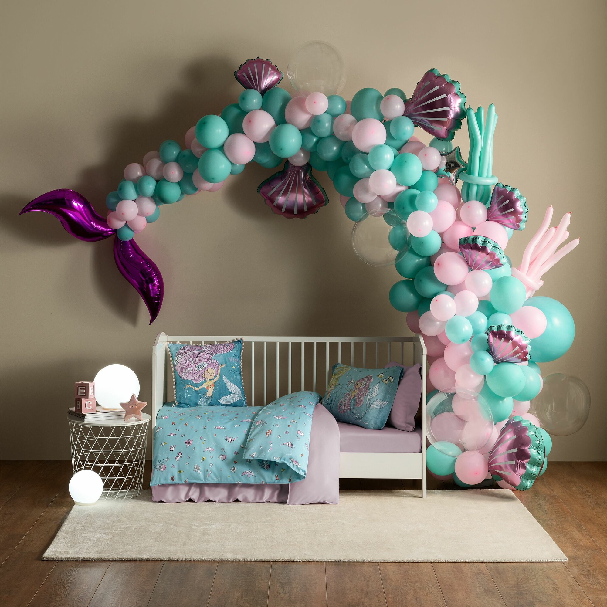 Togas Постельное белье комплект для новорожденных "Мермани" 100x120/120x140/40Х60 сатин, хлопок