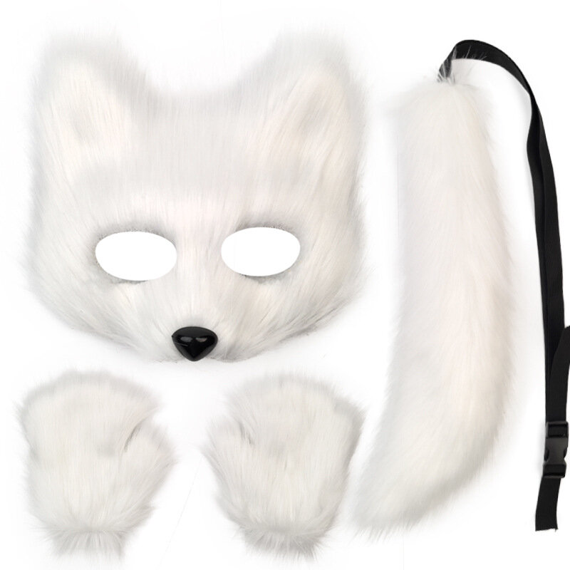 Набор масок лисы "Хэллоуин", имитация плюшевого хвоста, перчатки, костюм