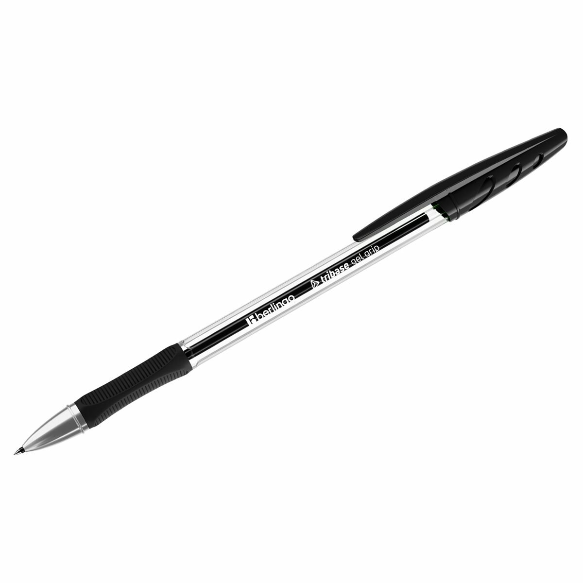 Ручка гелевая Berlingo Tribase Gel grip (0.5мм, черная, грип) (CGp_05022), 12шт.