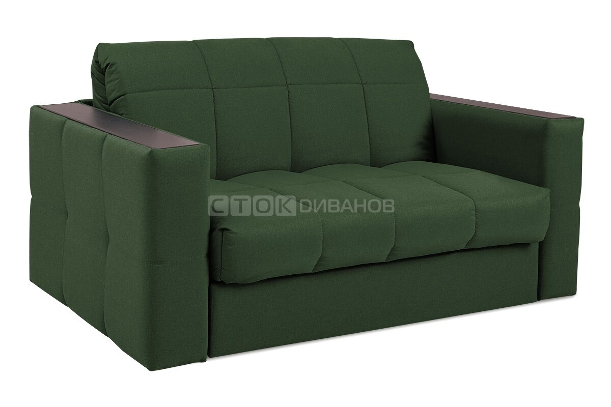 Диван Сток Диванов Альберт, зеленый велюр, 175 см, механизм аккордеон на металлокаркасе