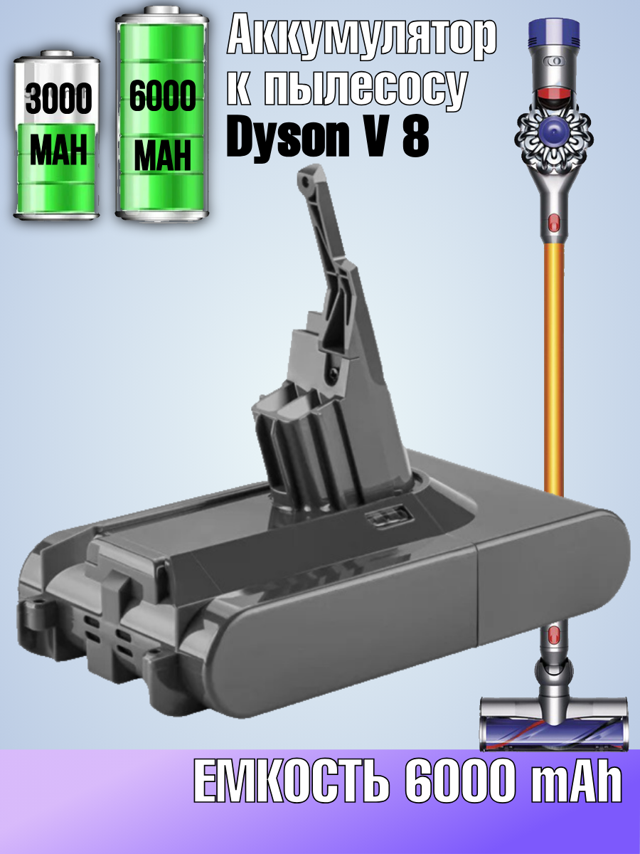 Аккумуляторная батарея для Dyson V8 (SV12) / аналог / 6000 mAh АКБ