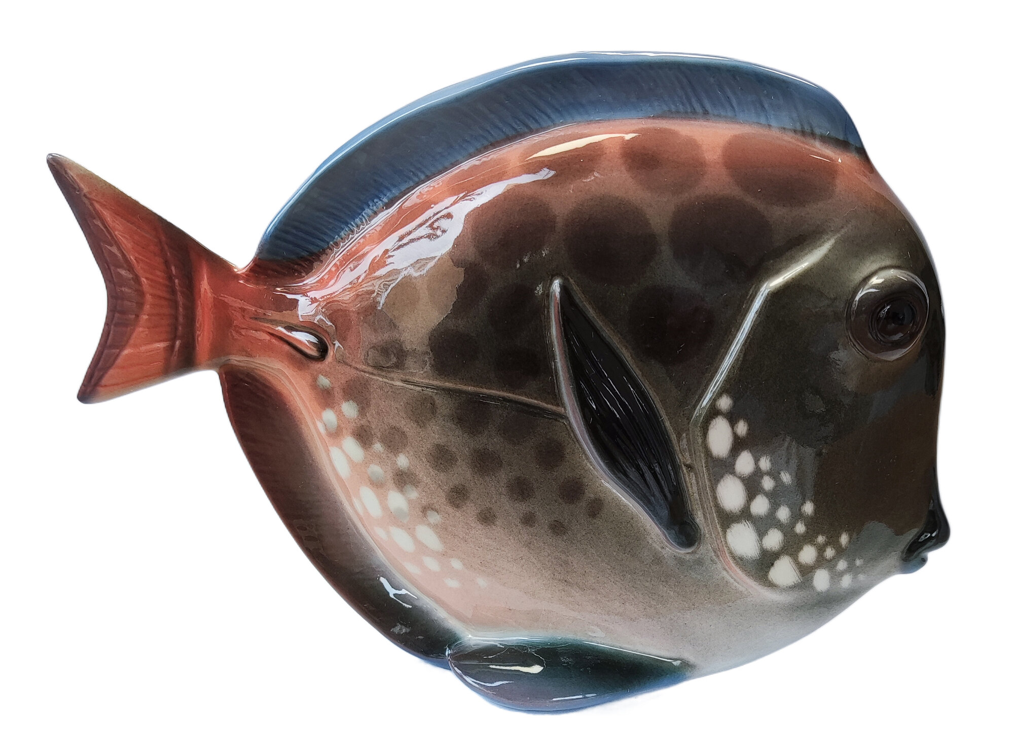 Статуэтка ИФЗ Рыба-диск Розовый, высота 12.7см, ручная роспись, фарфор 82.50097.00.1