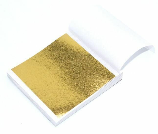 Поталь Веселый праздник декоративная, Золото, размер 14х14 см, в листах