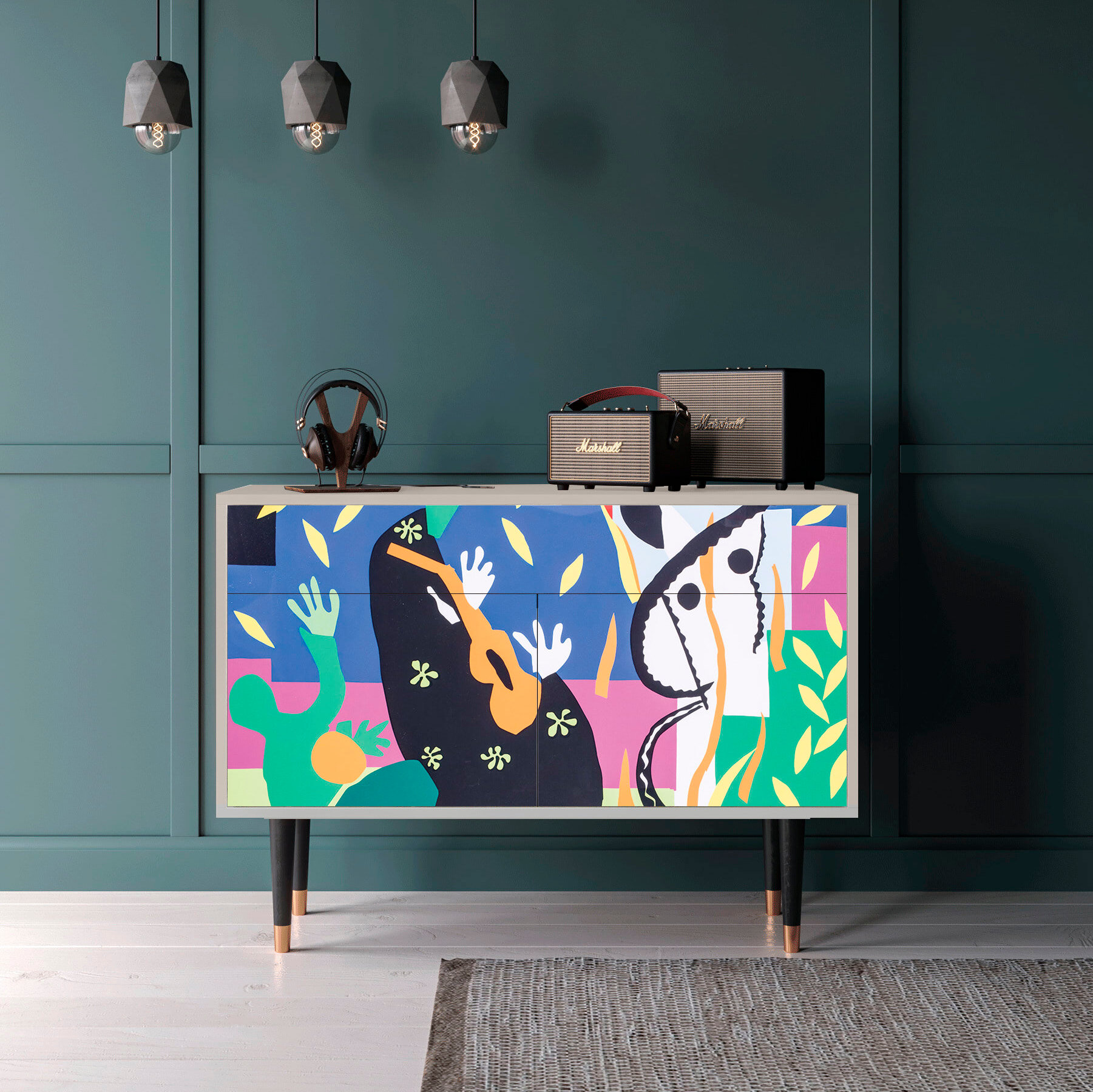 Комод - STORYZ - BS4 La Tristesse du Roi by Henri Matisse , Размер - 115 x 85 x 48 см, Цвет корпуса - Сатин